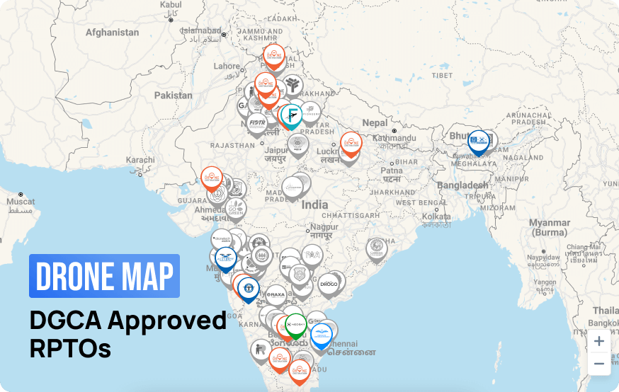 DGCA Approved Drone Training Institutes Map, Interactive Map of Indian ...